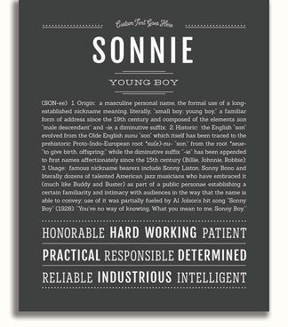 Sonnie | Name Art Print – Name Stories