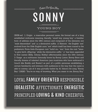 Sonny | Name Art Print – Name Stories