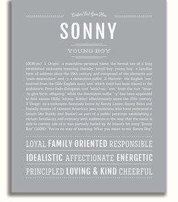 Sonny | Name Art Print – Name Stories