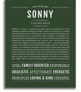 Sonny | Name Art Print – Name Stories