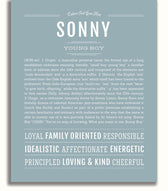 Sonny Personalized Name Meaning Art Prints – Name Stories