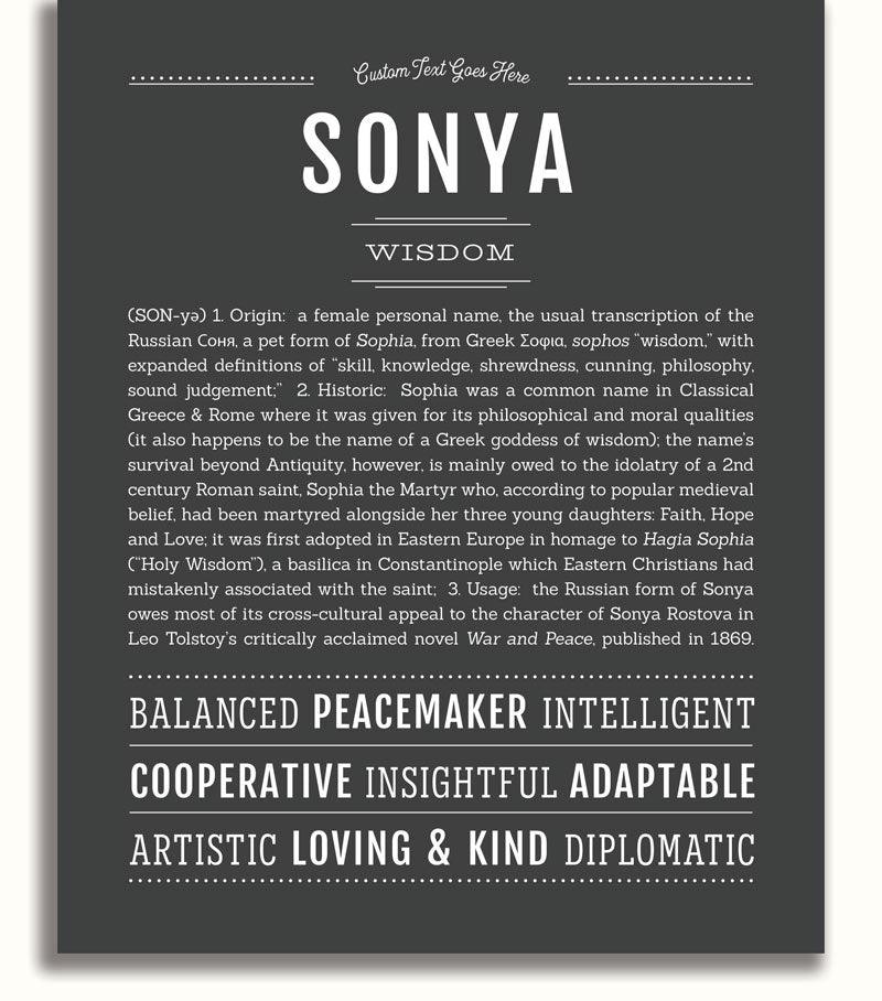 Sonya | Name Art Print – Name Stories