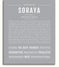Soraya Personalized Name Meaning Art Prints – Name Stories