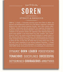 Soren Personalized Name Meaning Art Prints – Name Stories