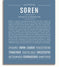 Soren Personalized Name Meaning Art Prints – Name Stories