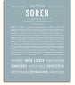 Soren Personalized Name Meaning Art Prints – Name Stories