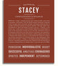 Stacey Personalized Name Meaning Art Prints – Name Stories