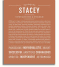 Stacey Personalized Name Meaning Art Prints – Name Stories