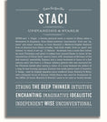 Staci Personalized Name Meaning Art Prints – Name Stories