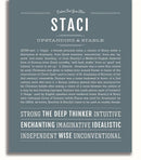 Staci Personalized Name Meaning Art Prints – Name Stories