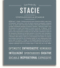 Stacie Personalized Name Meaning Art Prints – Name Stories