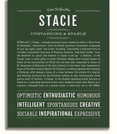 Stacie Personalized Name Meaning Art Prints – Name Stories