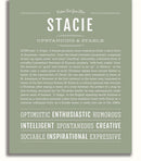 Stacie Personalized Name Meaning Art Prints – Name Stories