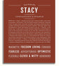 Stacy Personalized Name Meaning Art Prints – Name Stories
