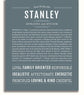 Stanley Personalized Name Meaning Art Prints – Name Stories