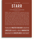 Starr Personalized Name Meaning Art Prints – Name Stories