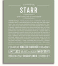 Starr Personalized Name Meaning Art Prints – Name Stories