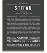 Stefan Personalized Name Meaning Art Prints – Name Stories