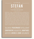 Stefan Personalized Name Meaning Art Prints – Name Stories