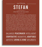 Stefan Personalized Name Meaning Art Prints – Name Stories
