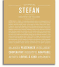 Stefan Personalized Name Meaning Art Prints – Name Stories