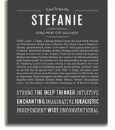 Stefanie Personalized Name Meaning Art Prints – Name Stories