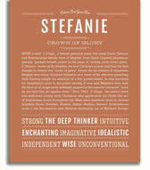 Stefanie Personalized Name Meaning Art Prints – Name Stories