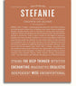Stefanie Personalized Name Meaning Art Prints – Name Stories