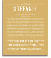 Stefanie Personalized Name Meaning Art Prints – Name Stories