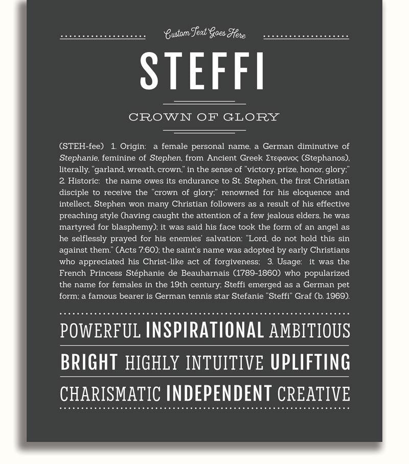 Steffi Personalized Name Meaning Art Prints – Name Stories