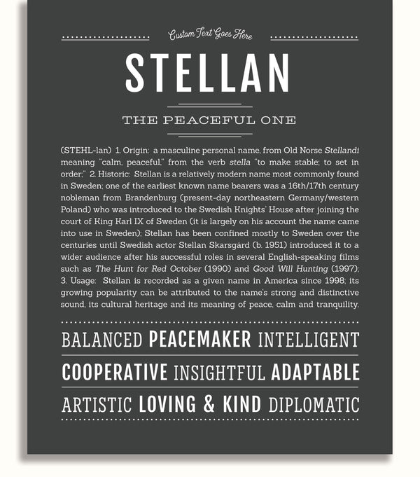 Stellan | Name Art Print – Name Stories