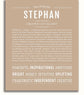 Stephan Personalized Name Meaning Art Prints – Name Stories