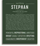 Stephan Personalized Name Meaning Art Prints – Name Stories