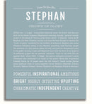 Stephan Personalized Name Meaning Art Prints – Name Stories