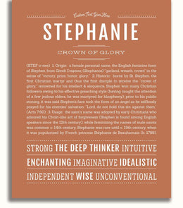 Stephanie | Name Art Print – Name Stories