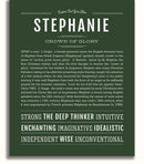 Stephanie Personalized Name Meaning Art Prints – Name Stories
