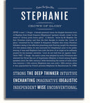 Stephanie Personalized Name Meaning Art Prints – Name Stories