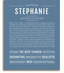 Stephanie Personalized Name Meaning Art Prints – Name Stories