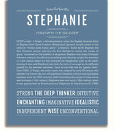 Stephanie Personalized Name Meaning Art Prints – Name Stories