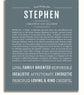 Stephen Personalized Name Meaning Art Prints – Name Stories