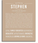 Stephen Personalized Name Meaning Art Prints – Name Stories