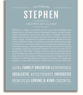 Stephen Personalized Name Meaning Art Prints – Name Stories