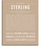 Sterling Personalized Name Meaning Art Prints – Name Stories
