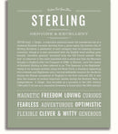 Sterling | Name Art Print – Name Stories