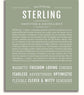 Sterling Personalized Name Meaning Art Prints – Name Stories