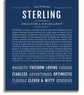 Sterling Personalized Name Meaning Art Prints – Name Stories