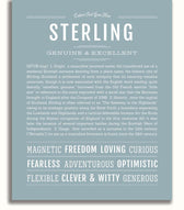 Sterling Personalized Name Meaning Art Prints – Name Stories