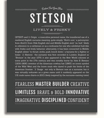 Stetson | Name Art Print – Name Stories
