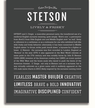 Stetson | Name Art Print – Name Stories
