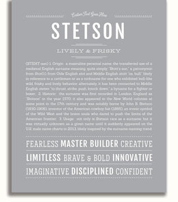 Stetson | Name Art Print – Name Stories